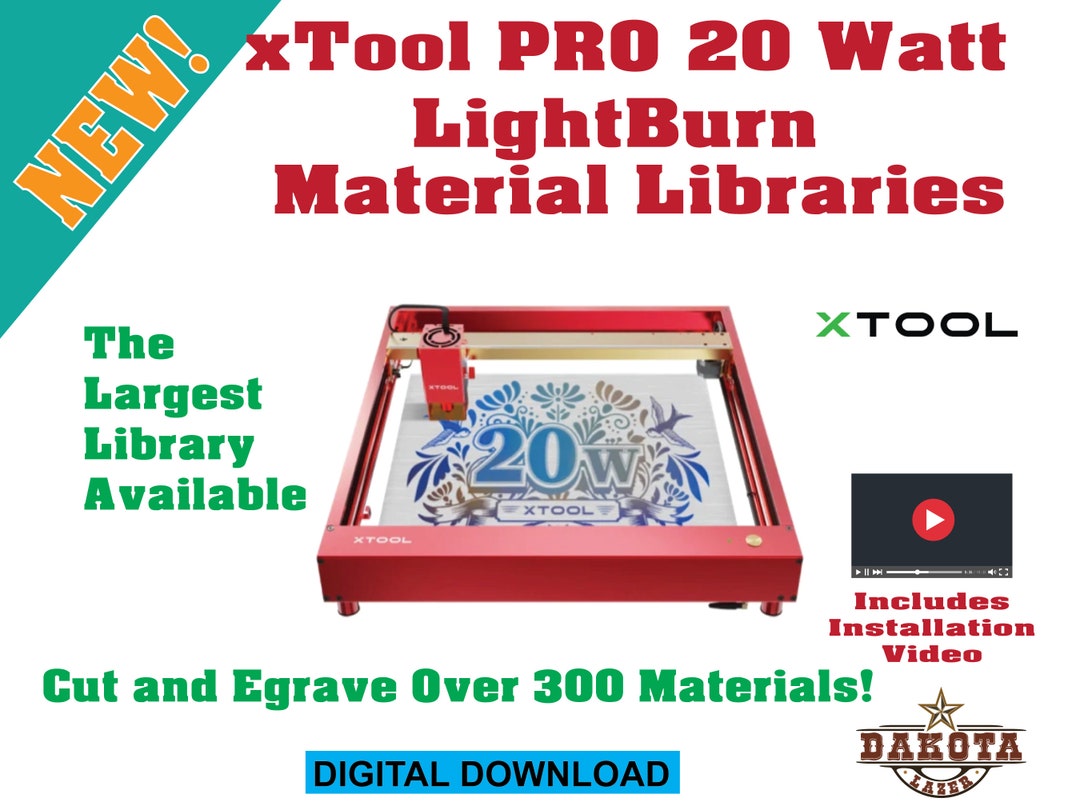 300+ Materials Xtool D1 Pro 20 Watt Laser Lightburn Materials Library ...