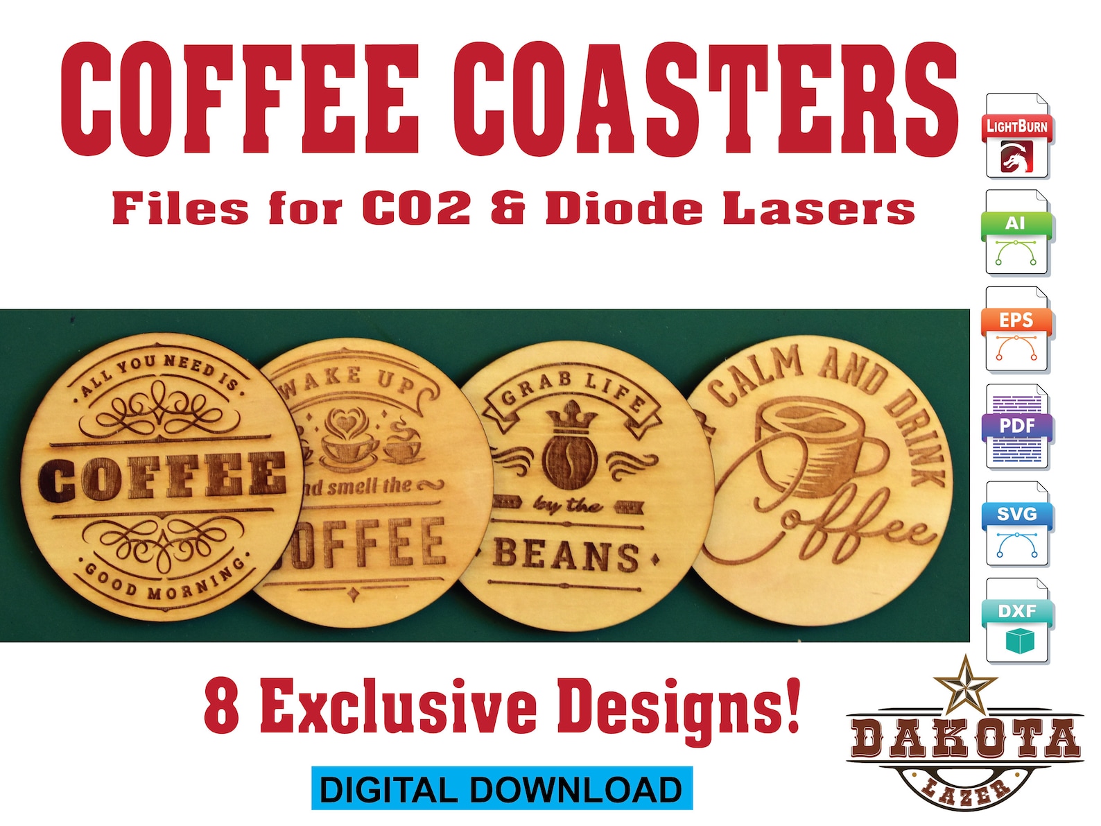 Coffee Themed Coasters - Etsy