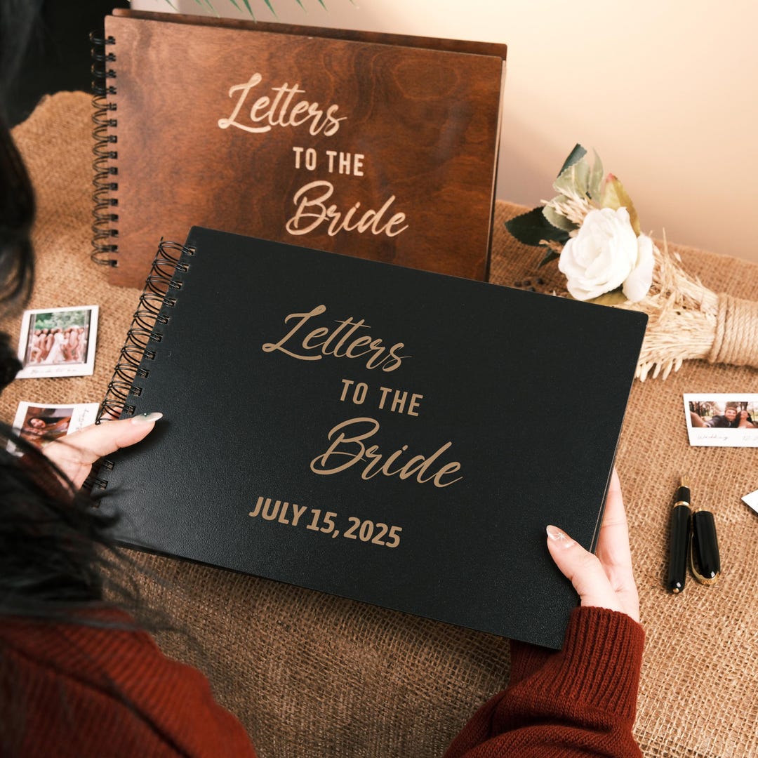 Personalized Letters to the Bride Guest Book, Custom Laser Engraved ...