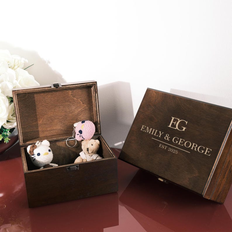 Personalized Wooden Keepsake Box – Custom Engraved Gift for Weddings ...
