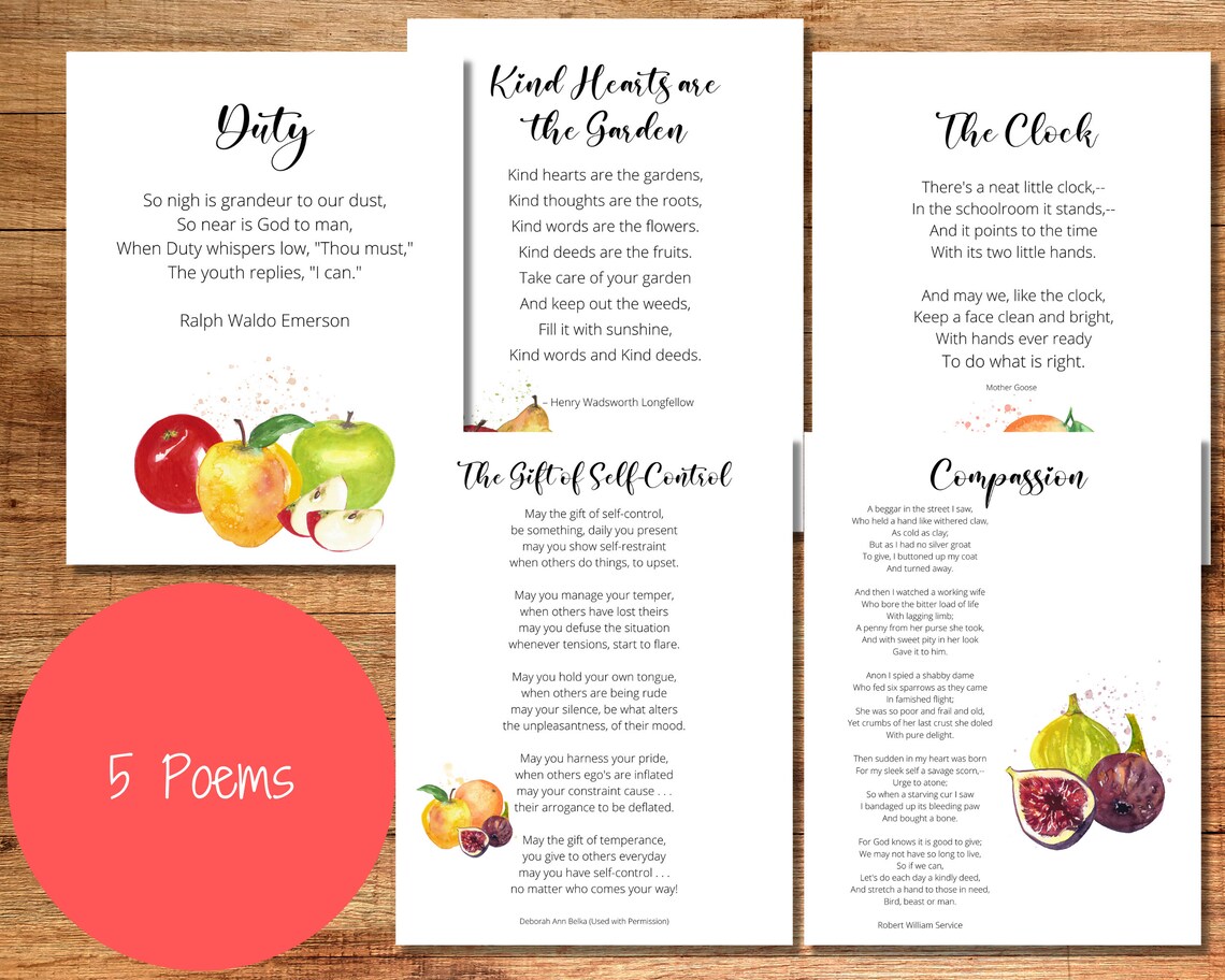 Fruits of the Spirit Morning Basket Charlotte Mason Morning - Etsy