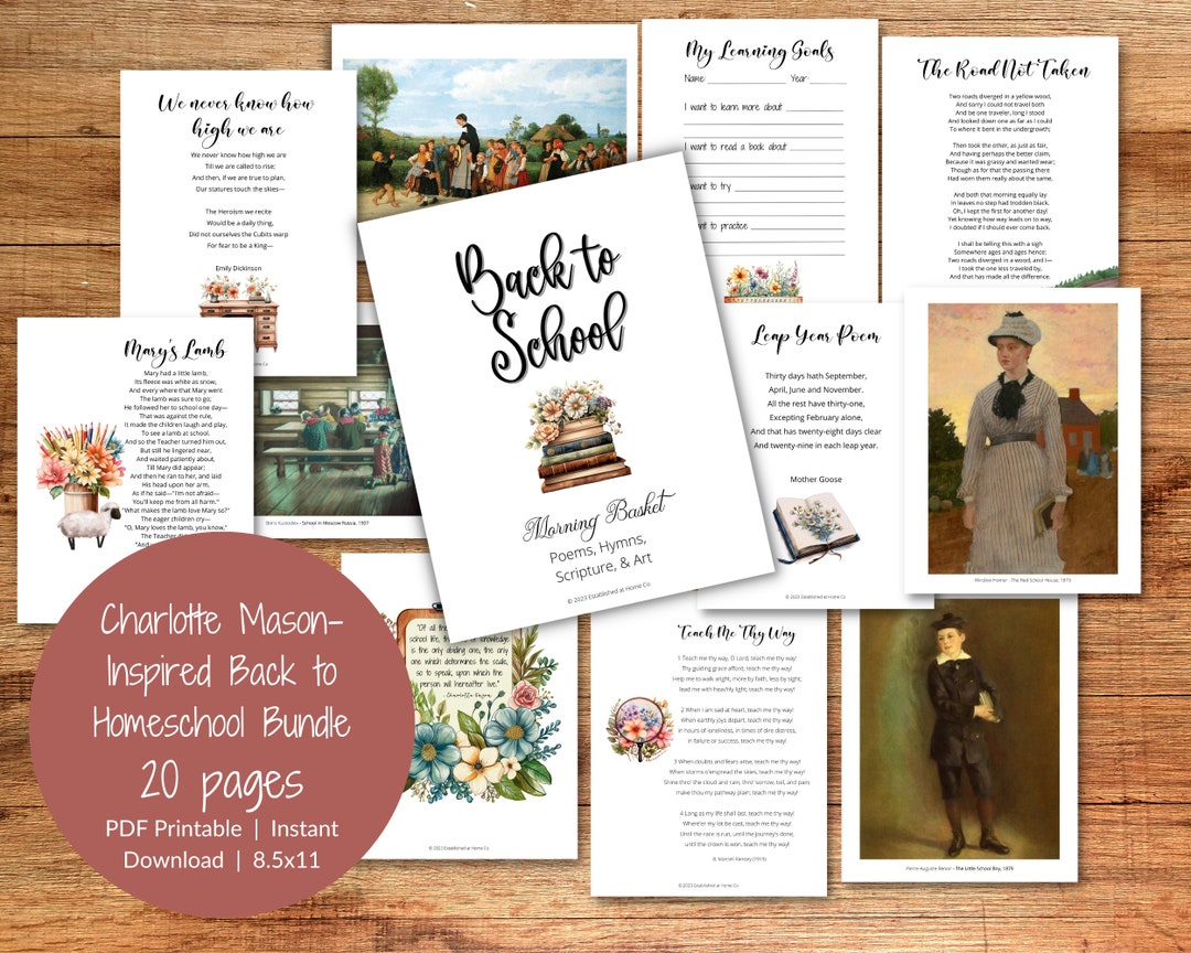 Charlotte Mason-inspired Back to School Bundle | Back to Homeschool ...