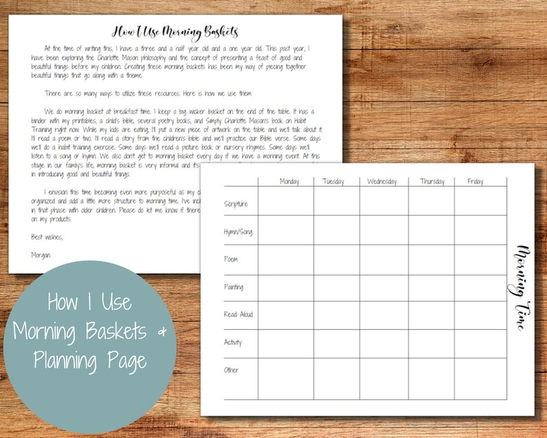 Seaside Morning Basket Resources Charlotte Mason Beach - Etsy