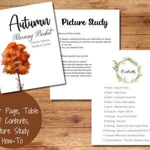 Charlotte Mason Morning Basket | Autumn Morning Basket | Homeschool ...