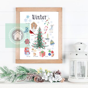 Four Seasons Watercolor Learning Prints | Preschool Seasonal ...