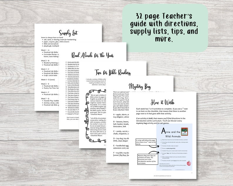 PRINT - A Sweet & Simple Year in Preschool - Full-year Charlotte Mason ...