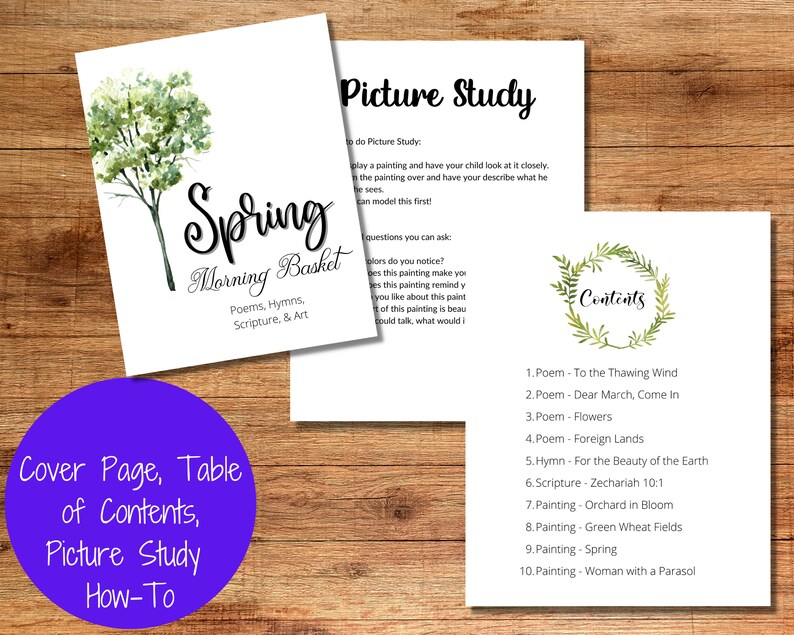 Charlotte Mason Morning Time Spring Morning Basket Resources - Etsy