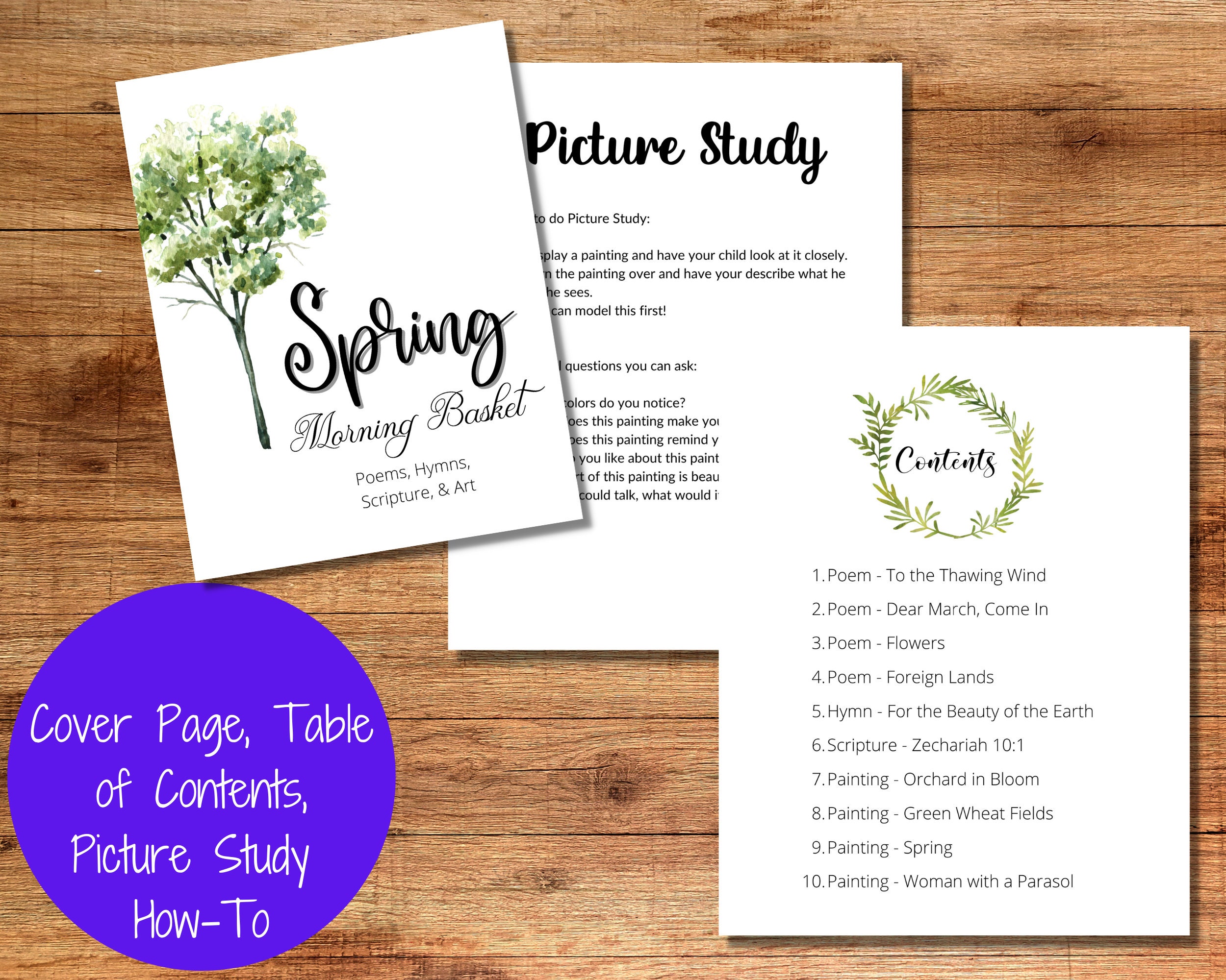 Charlotte Mason Morning Time Spring Morning Basket Resources | Etsy