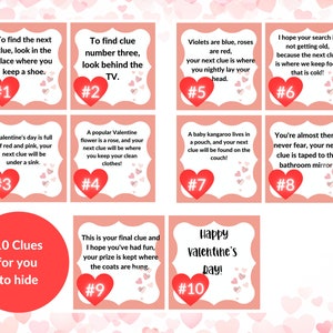 Valentine's Day Scavenger Hunt Cards | Children's Valentine Scavenger ...