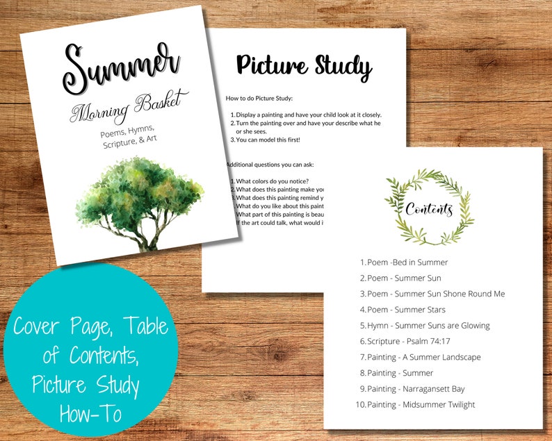 Charlotte Mason Morning Time | Summer Morning Basket Resources ...