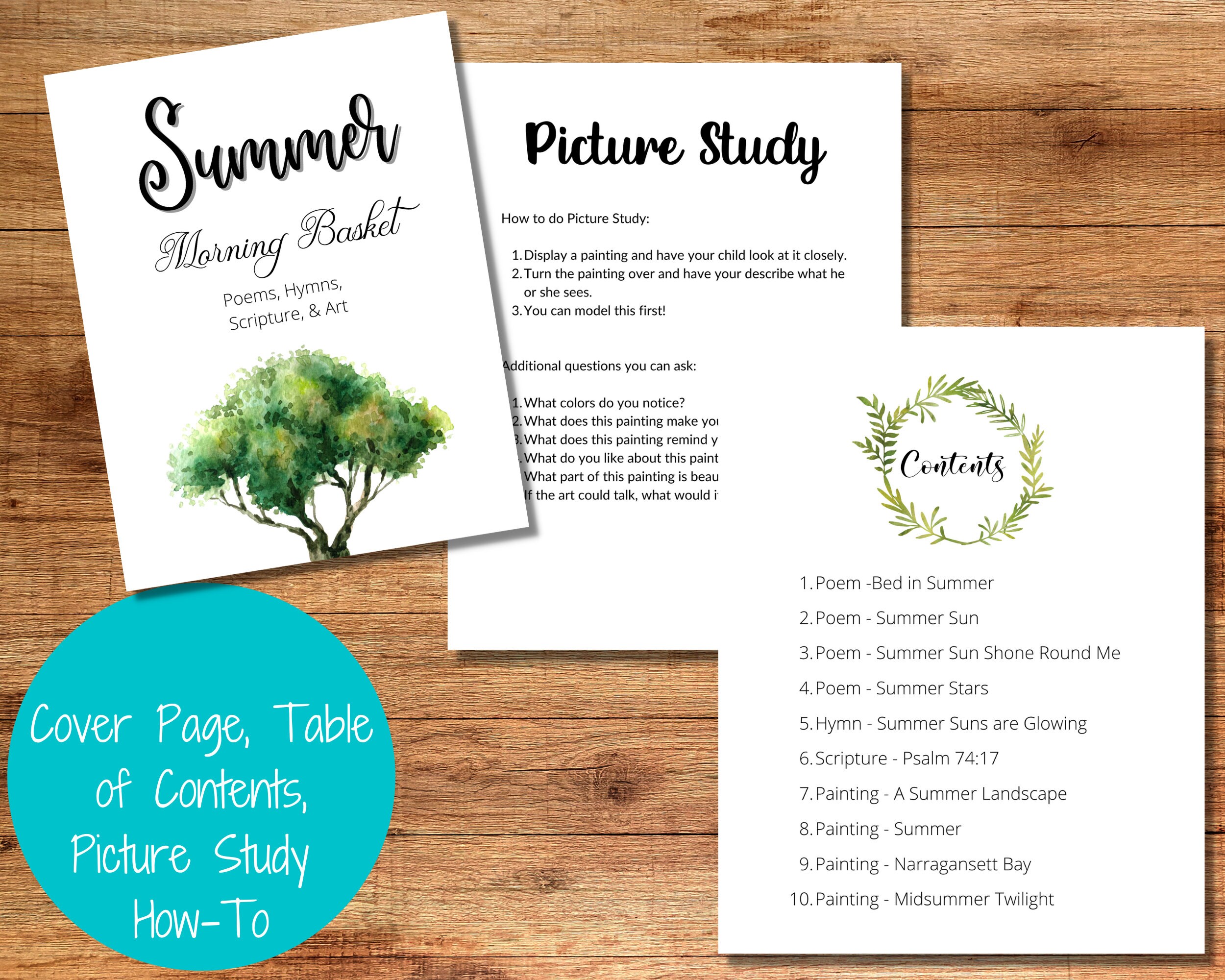 Charlotte Mason Morning Time Summer Morning Basket Resources - Etsy