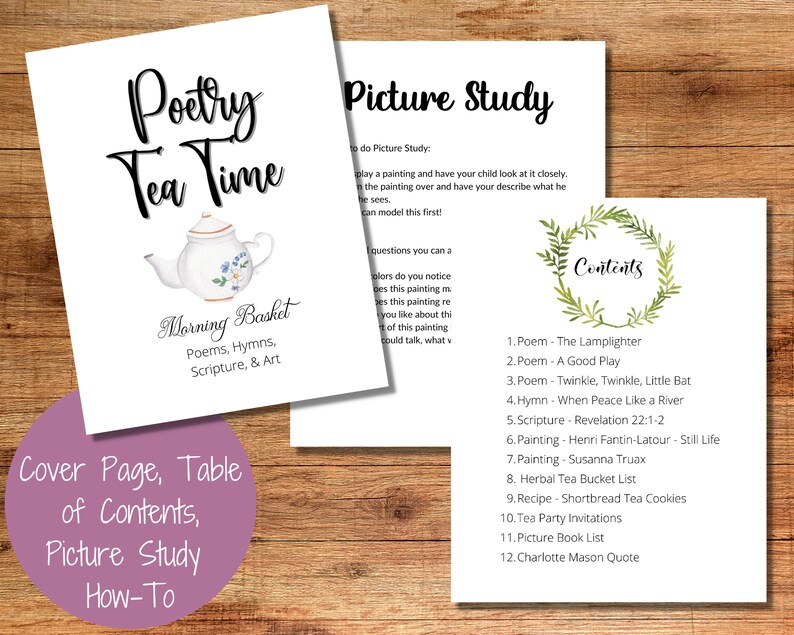 Poetry Tea Time Morning Time | Charlotte Mason Morning Basket Resources ...