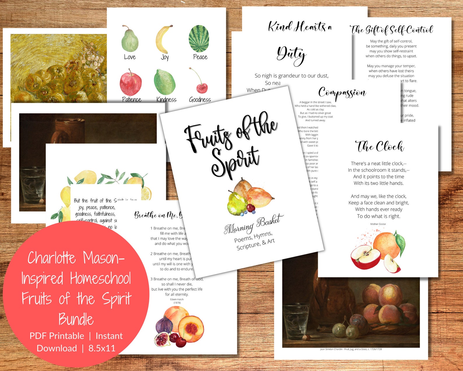 Fruits of the Spirit Morning Basket | Charlotte Mason Morning Time ...