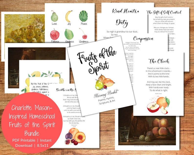 Fruits of the Spirit Morning Basket | Charlotte Mason Morning Time ...