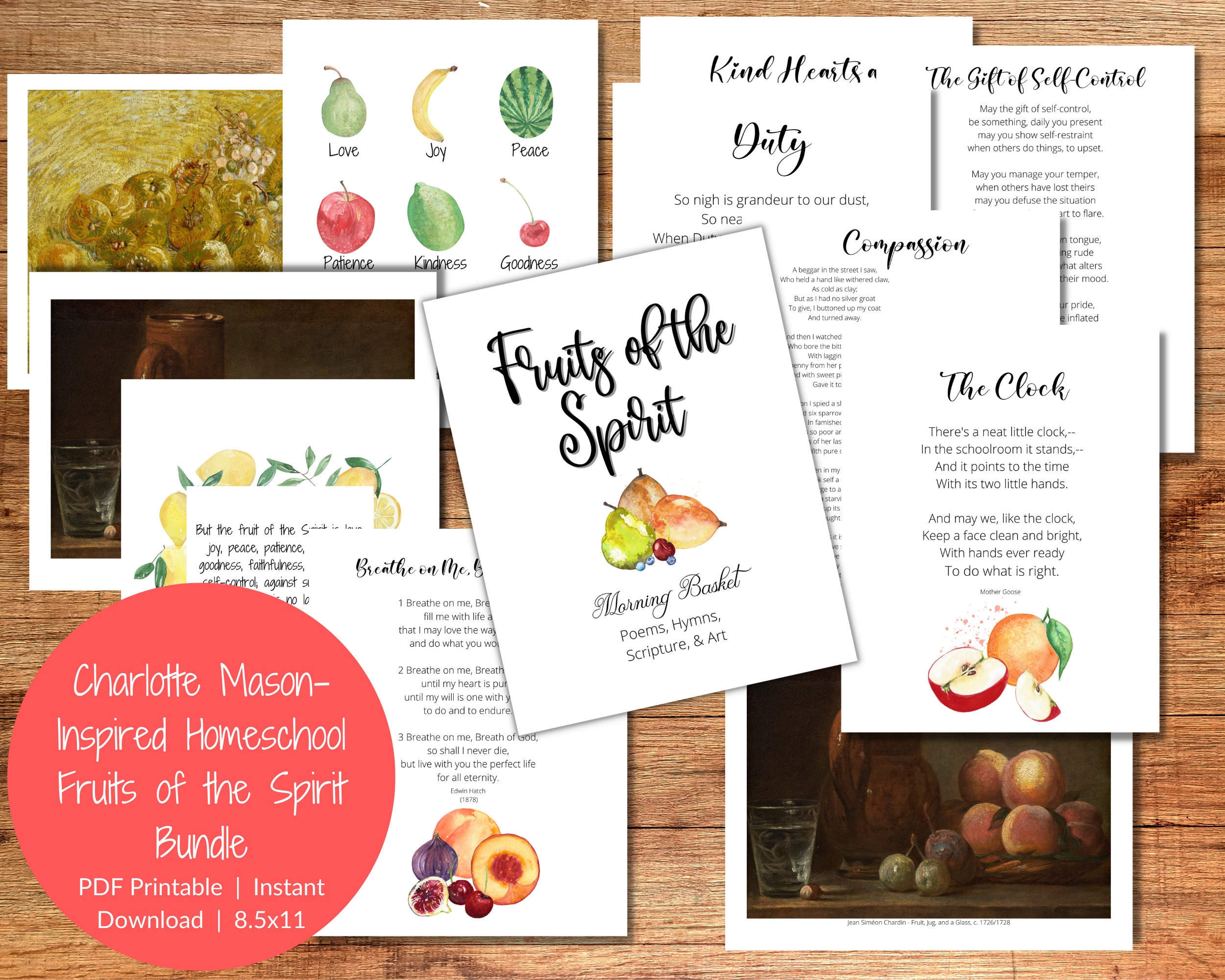 Fruits of the Spirit Morning Basket | Charlotte Mason Morning Time ...