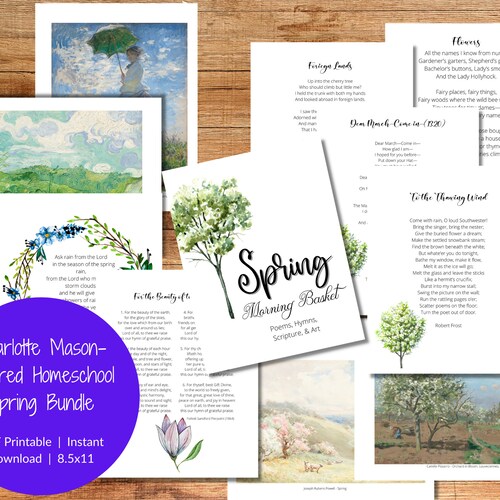 Charlotte Mason Morning Time Spring Morning Basket Resources | Etsy