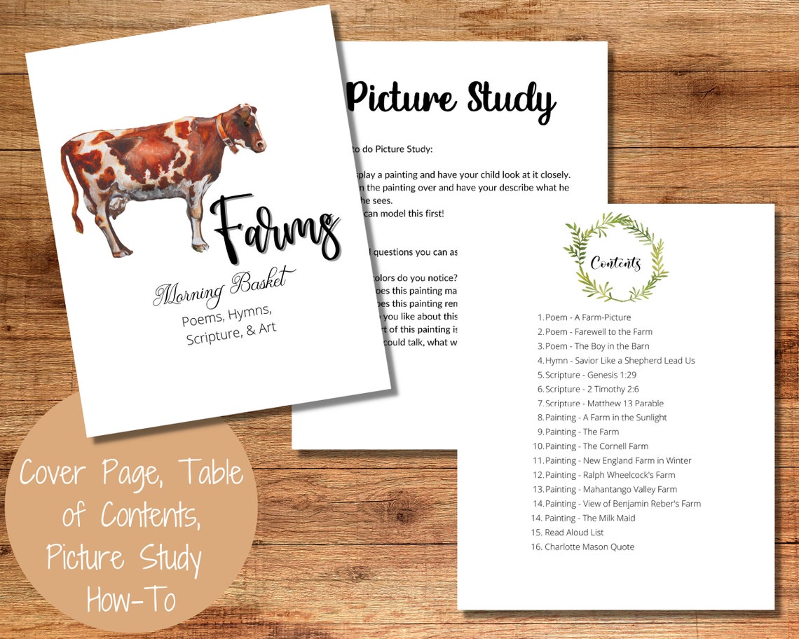 Charlotte Mason Morning Time Farms Morning Basket Resources - Etsy