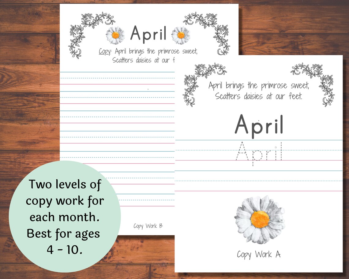 Homeschool Calendar Worksheets Charlotte Mason Calendar - Etsy
