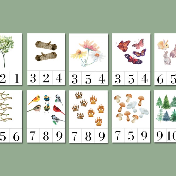 Count and Clip Cards - Etsy