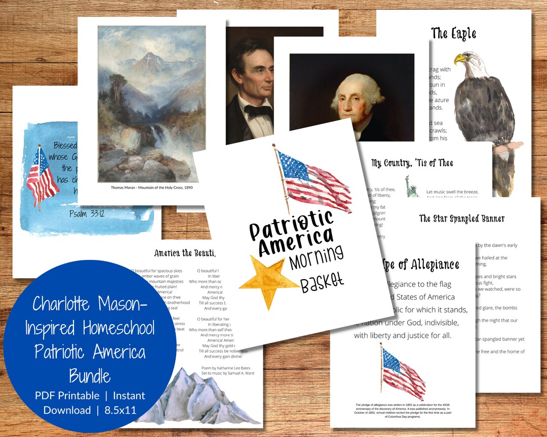 Patriotic America Morning Basket | Charlotte Mason Morning Time ...