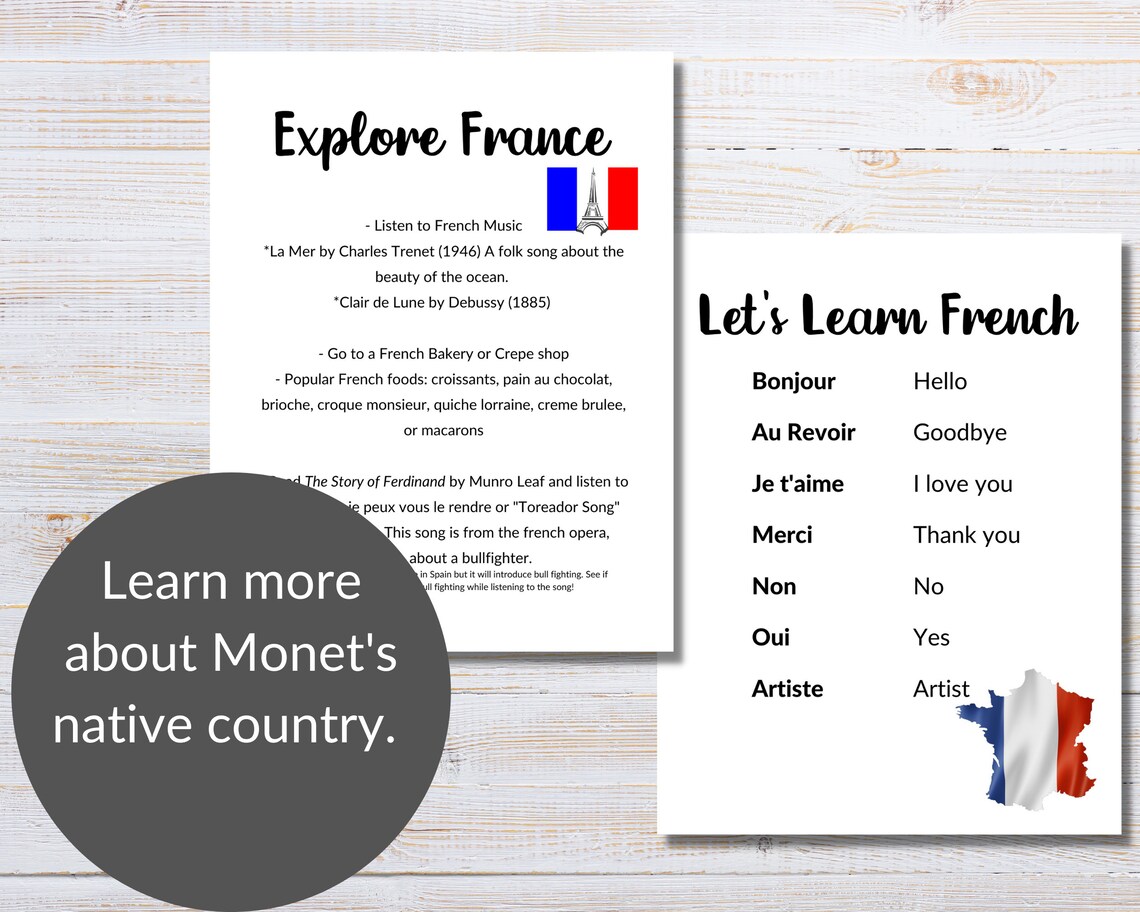 Claude Monet Art Study Charlotte Mason Inspired Morning - Etsy