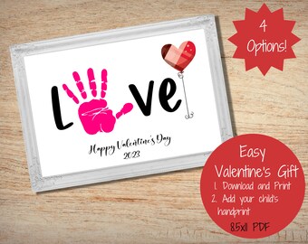 Valentine’s Handprint Art - Etsy