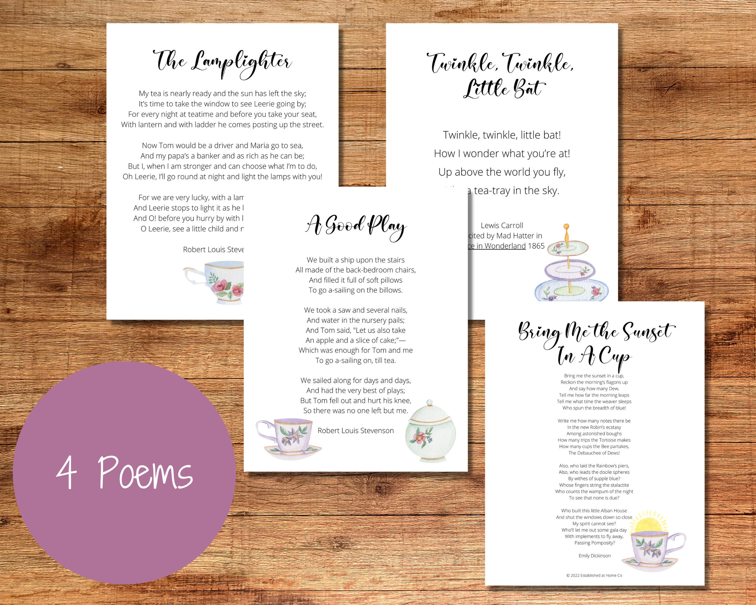 Poetry Tea Time Morning Time | Charlotte Mason Morning Basket Resources ...