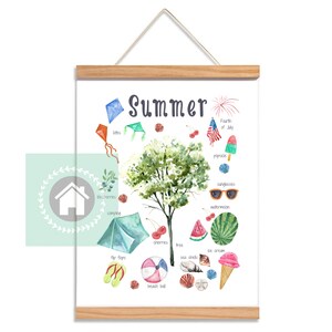 Four Seasons Watercolor Learning Prints | Preschool Seasonal ...