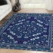 Blue Floral Pattern Area Rectangle Rug, Blue Floral Pattern Carpet ...