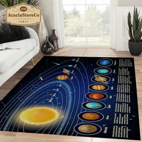 Solar System Space Rug - Etsy