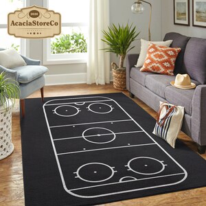 Hockey Rink Rug, Sports Rug, Empty Hockey Stadium Area Rug, Rugs for ...