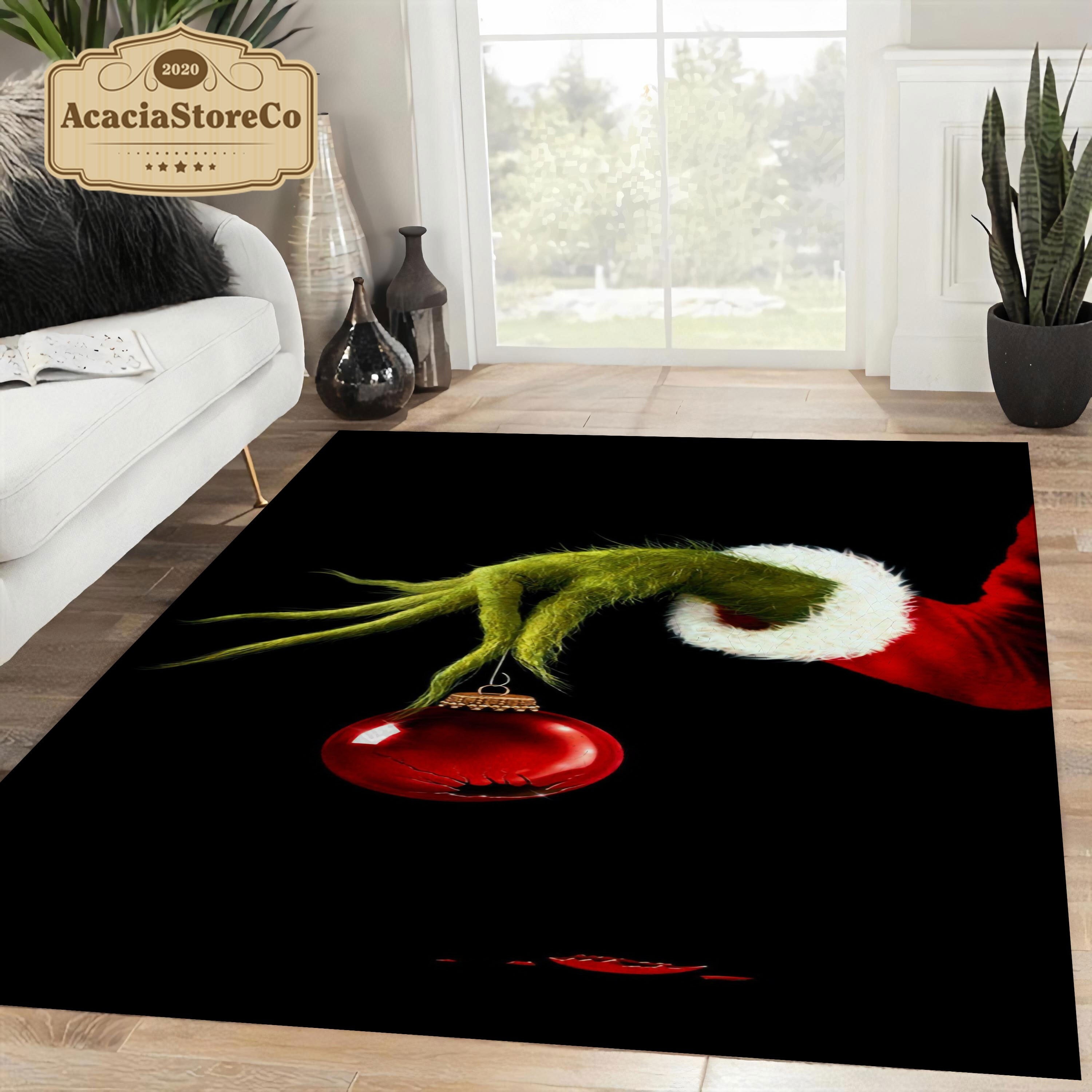 Grinch Christmas Holiday Area Rug, Merry Christmas Rectangle Rug ...