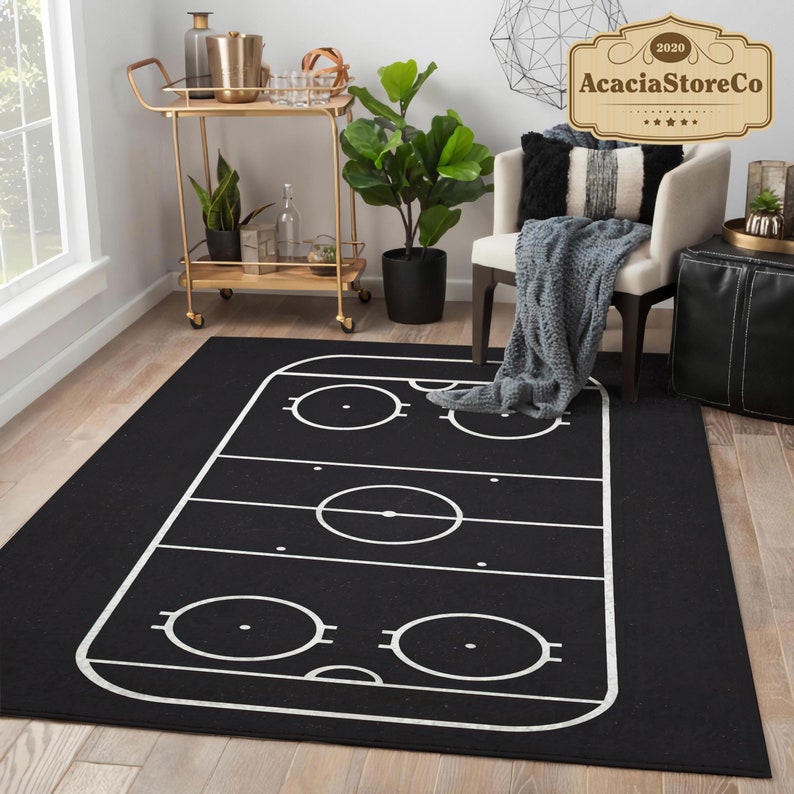 Hockey Rink Rug Sports Rug Empty Hockey Stadium Area Rug - Etsy