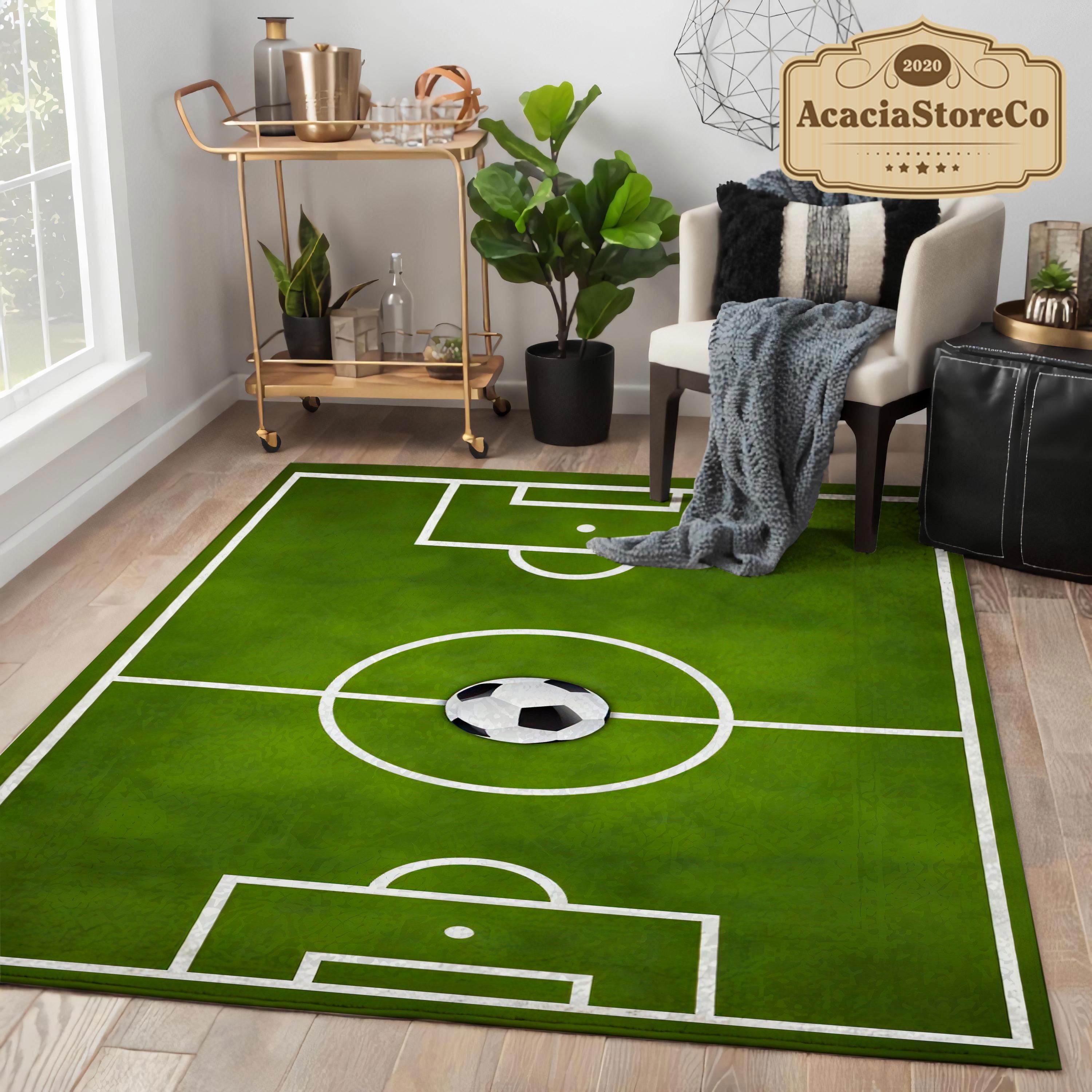 Soccer Rectangle Rug, Football Pitches Area Rug, Soccer Carpet, Sport ...