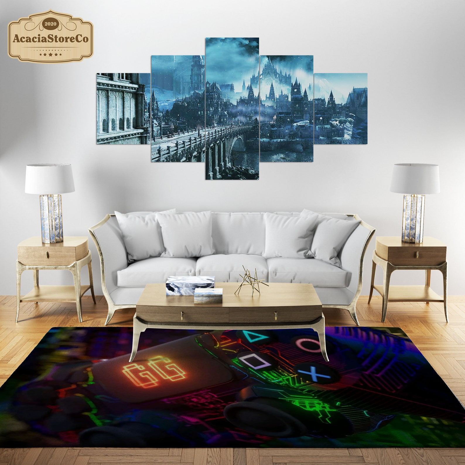 Gaming Area Rug Gaming Carpet Video Game Room Decor Holiday | Etsy