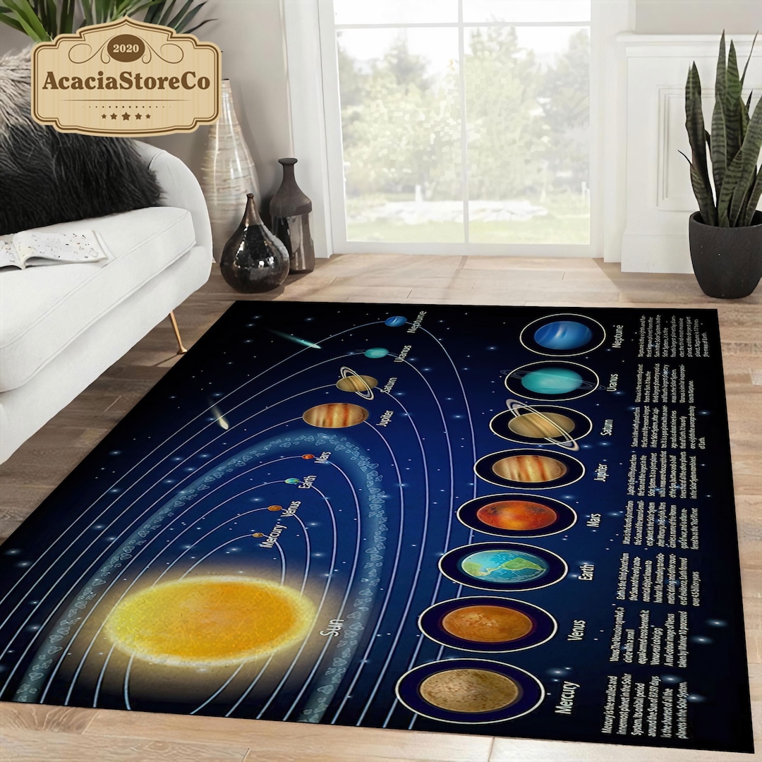 Space Rug, Solar System Area Rug, Solar System Carpet, Rug for Kids ...