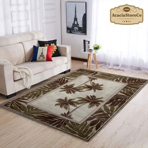 Palm Trees Area Rug, Palm Trees Carpet, Palm Trees Rectangle Rug, Large ...