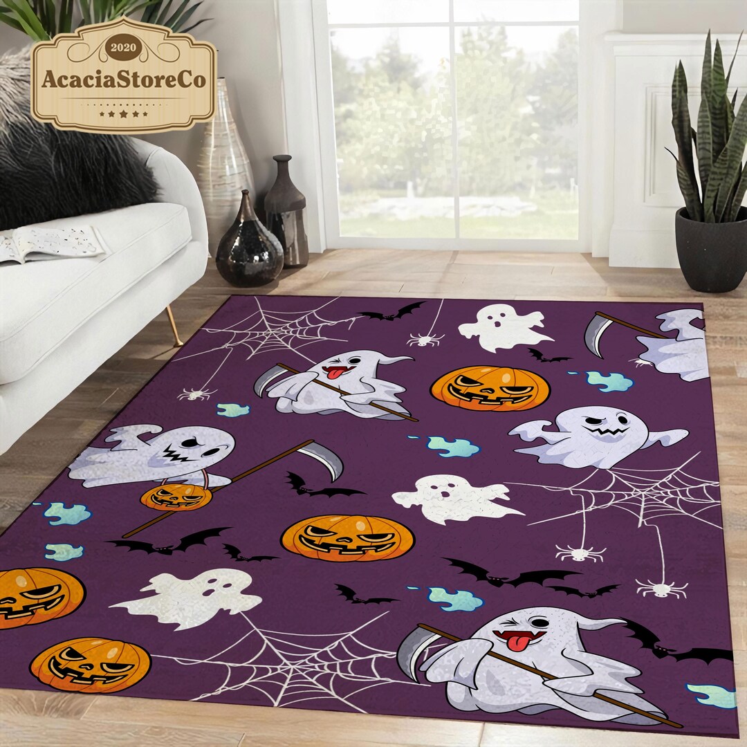 Halloween Ghosts With Halloween Pumpkin Area Rug, Halloween Carpet ...