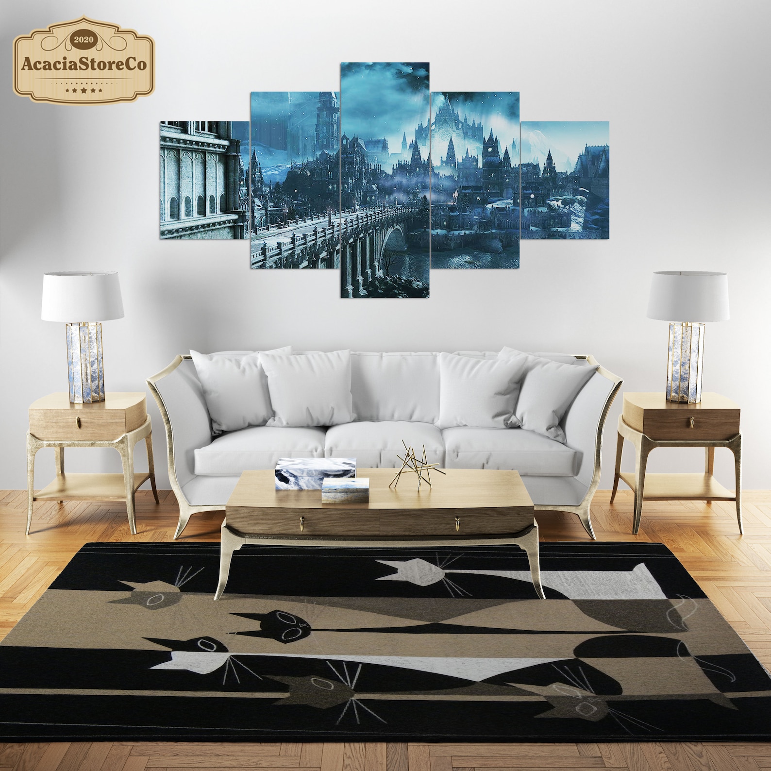 Kids Room Decor Cat Rug Cute Cat Area Rug Cat Art Rug Cat - Etsy