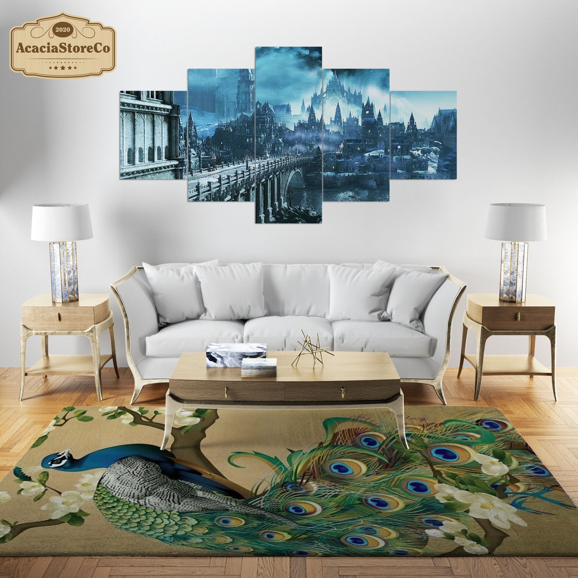 Peacock Vingtage Rectangle Rug Peacock Area Rug Peacock - Etsy