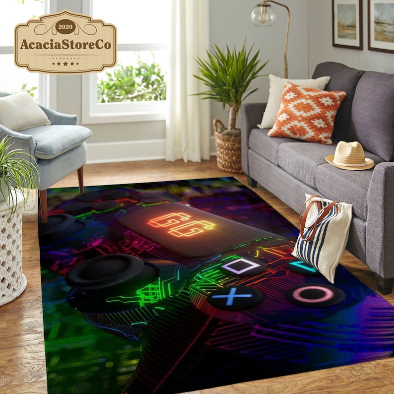Gaming Area Rug Gaming Carpet Video Game Room Decor Holiday | Etsy