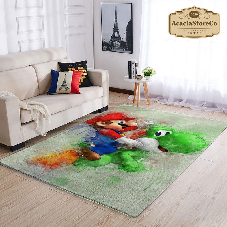 Gaming Floor Decor Mario Rug Super Mario Area Rug Video | Etsy