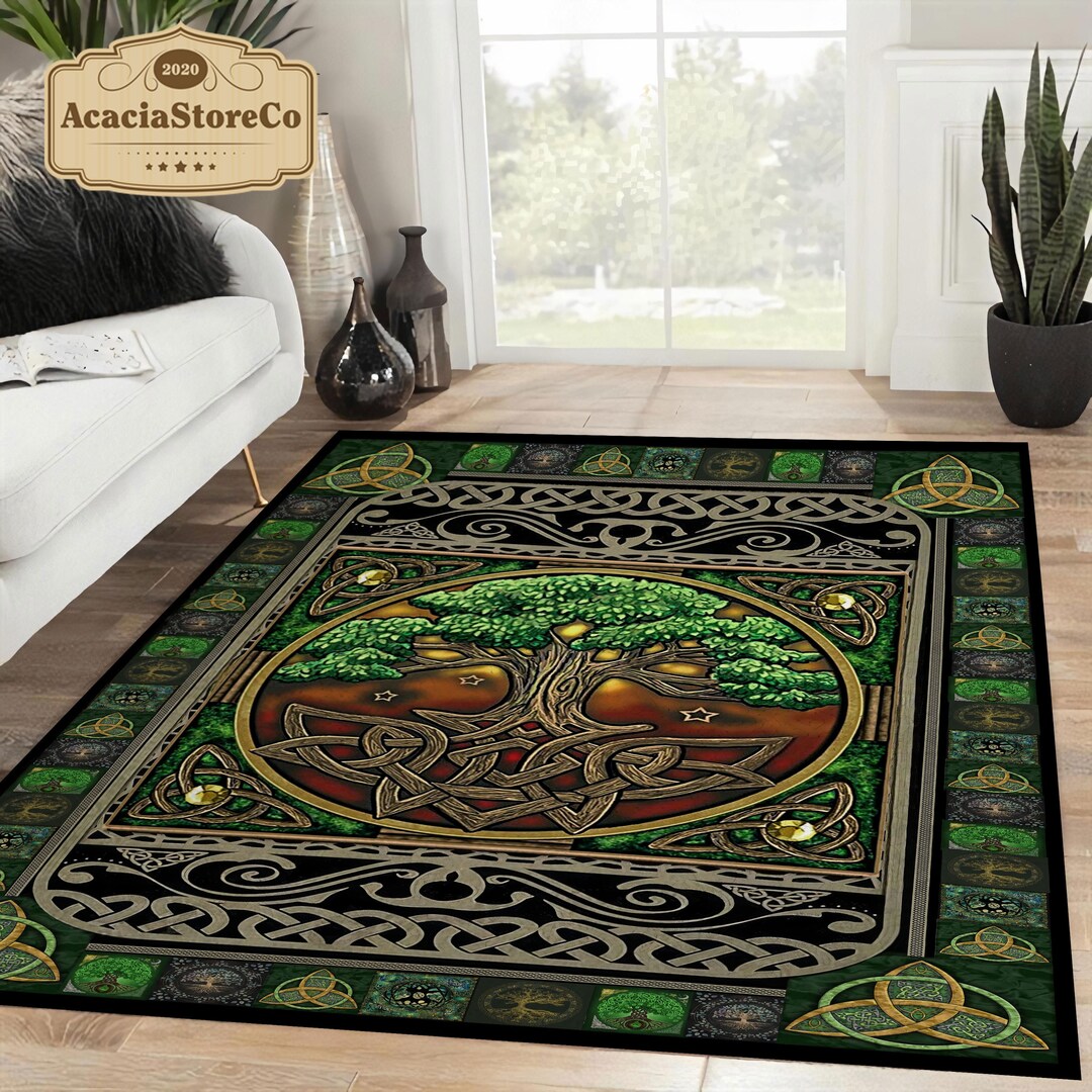 Celtic Tree of Life Floor Decor Rectangle Area Rug Celtic - Etsy