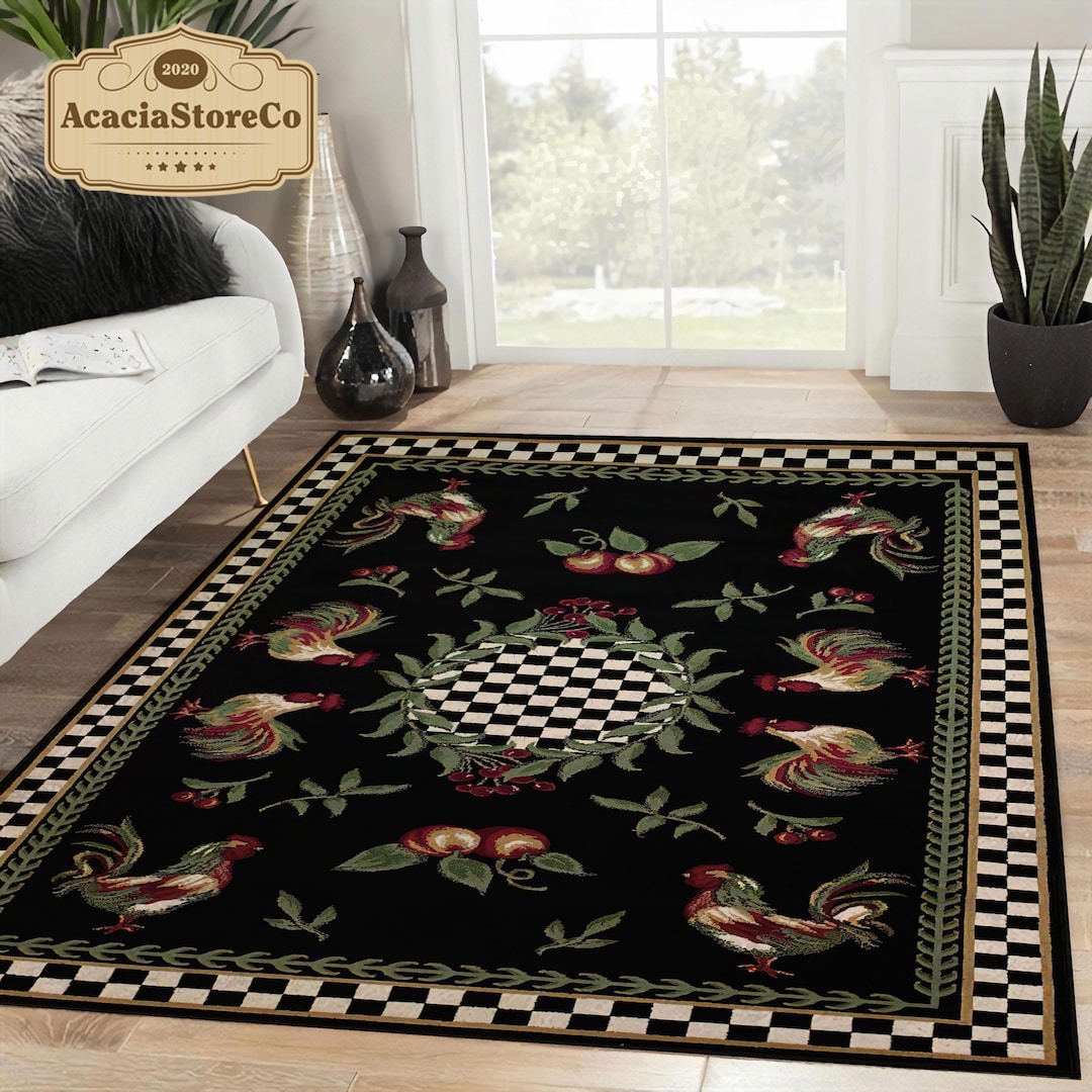 Rooster Kitchen Area Rug, Rooster Kitchen Rectangle Rug, Rugs for ...