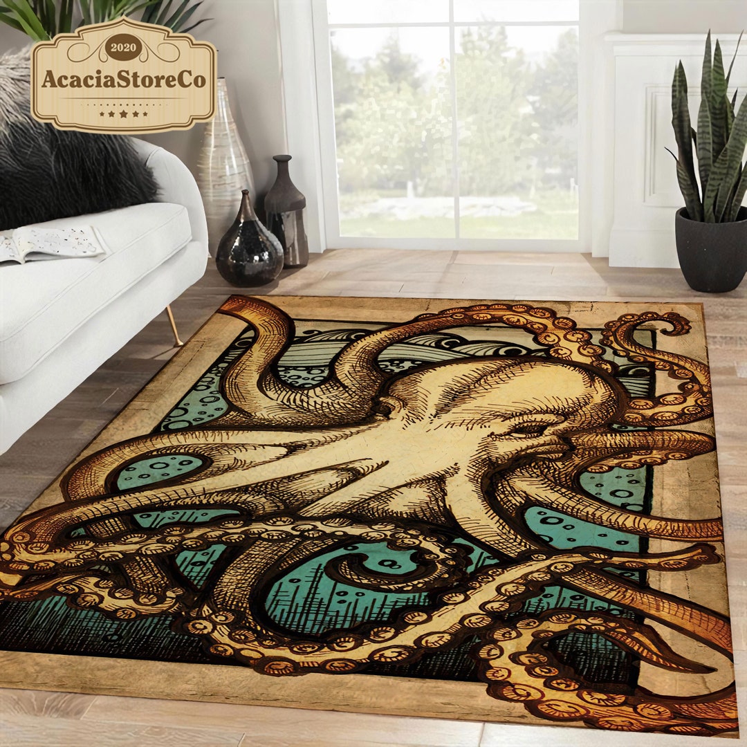 Octopus Rug, Octopus Carpet, Rugs for Living Room, Home Decor Rug - Etsy