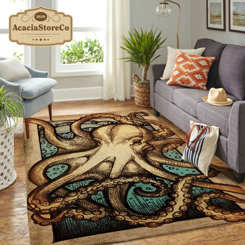 Octopus Rug Octopus Carpet Rugs for Living Room Home Decor - Etsy