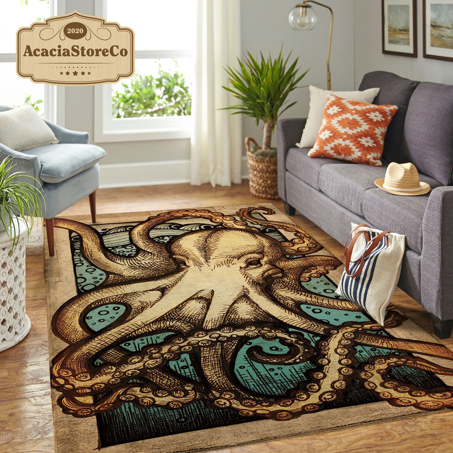 Octopus Rug Octopus Carpet Rugs for Living Room Home Decor - Etsy