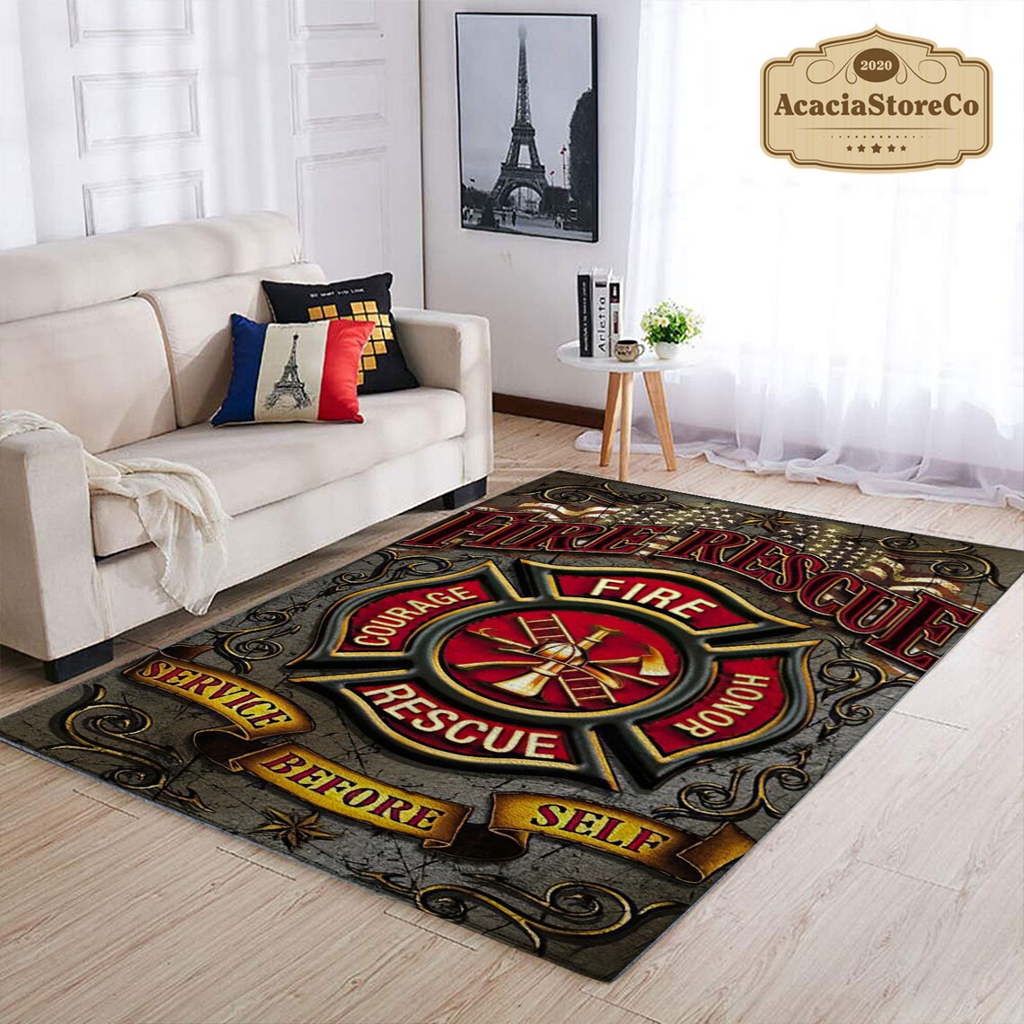 Firefighter Area Rug Fire Rescue Rug Fire Fighter Rug | Etsy
