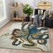 Octopus Ocean Area Rug, Octopus Ocean Carpet, Rugs for Living Room ...
