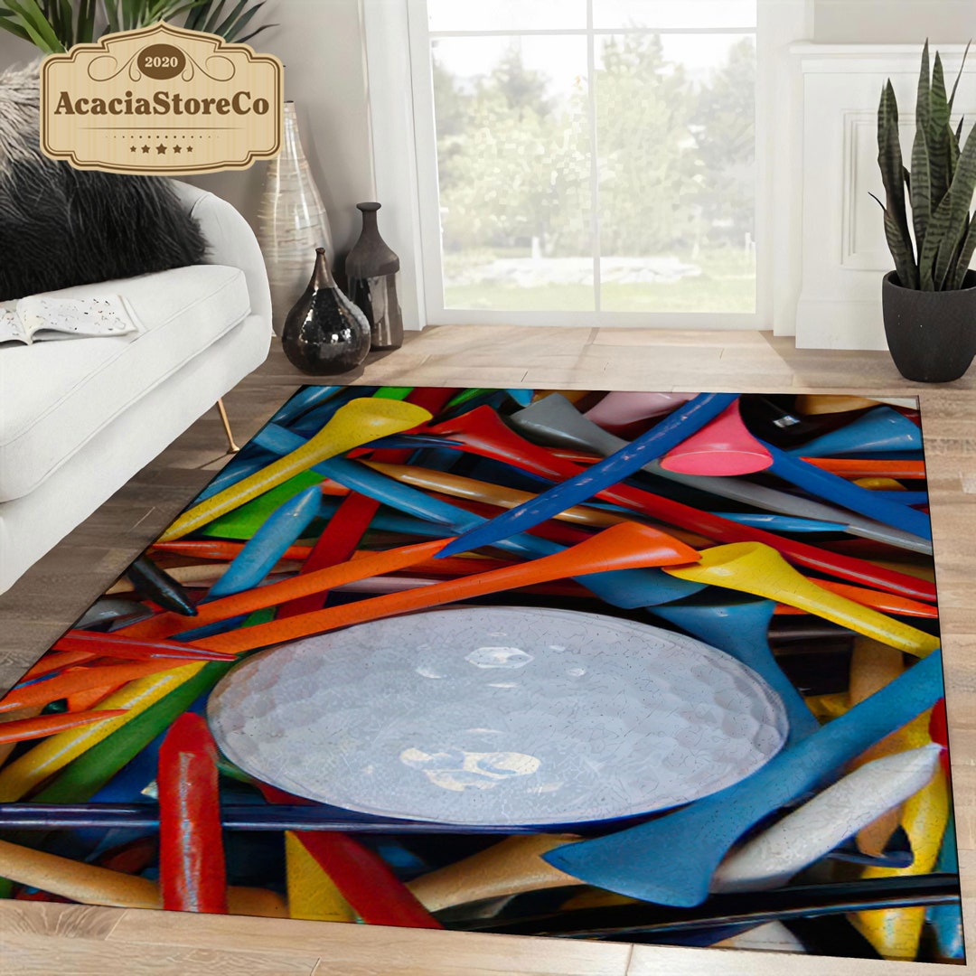 Golf Area Rug, Golf Carpet, Gift for Golf Lover, Rugs for Living Room ...